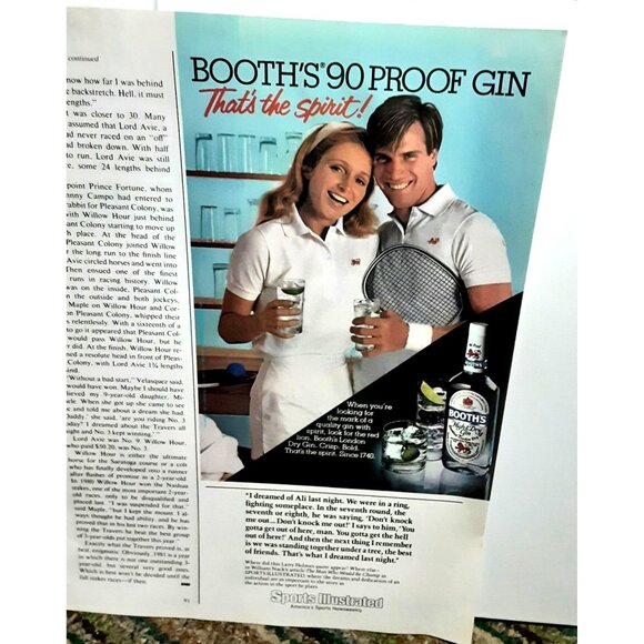 American Vintage | Wall Decor | 981 Booths High N Dry Gin Tennis Theme ...